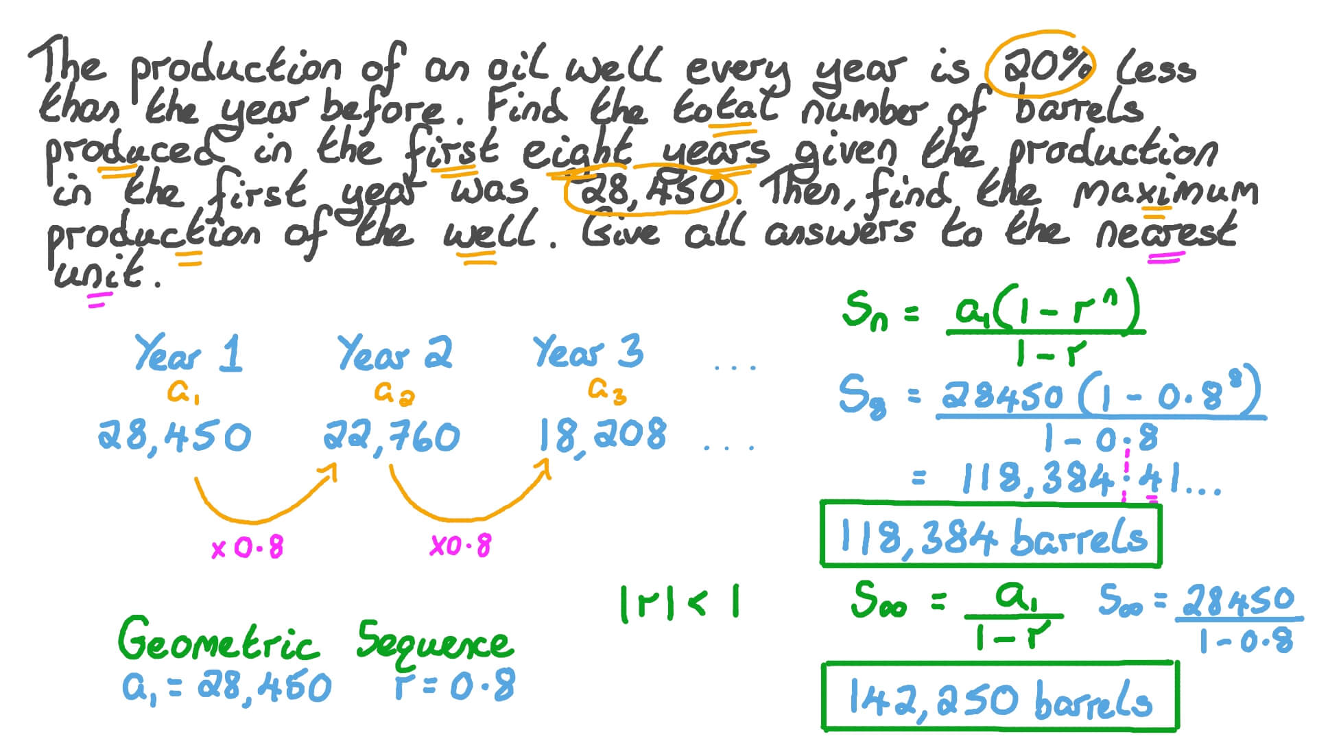 ion Video Solving Word Problems Involving Geometric Series Nagwa