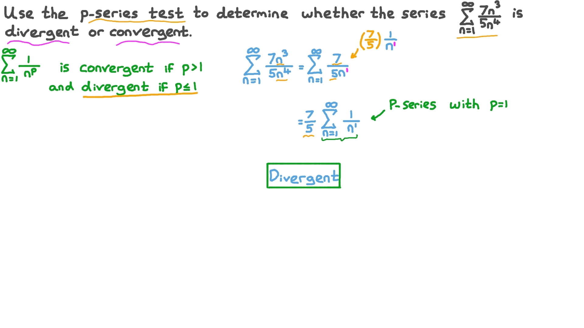 Question Video Using The Series Test Nagwa