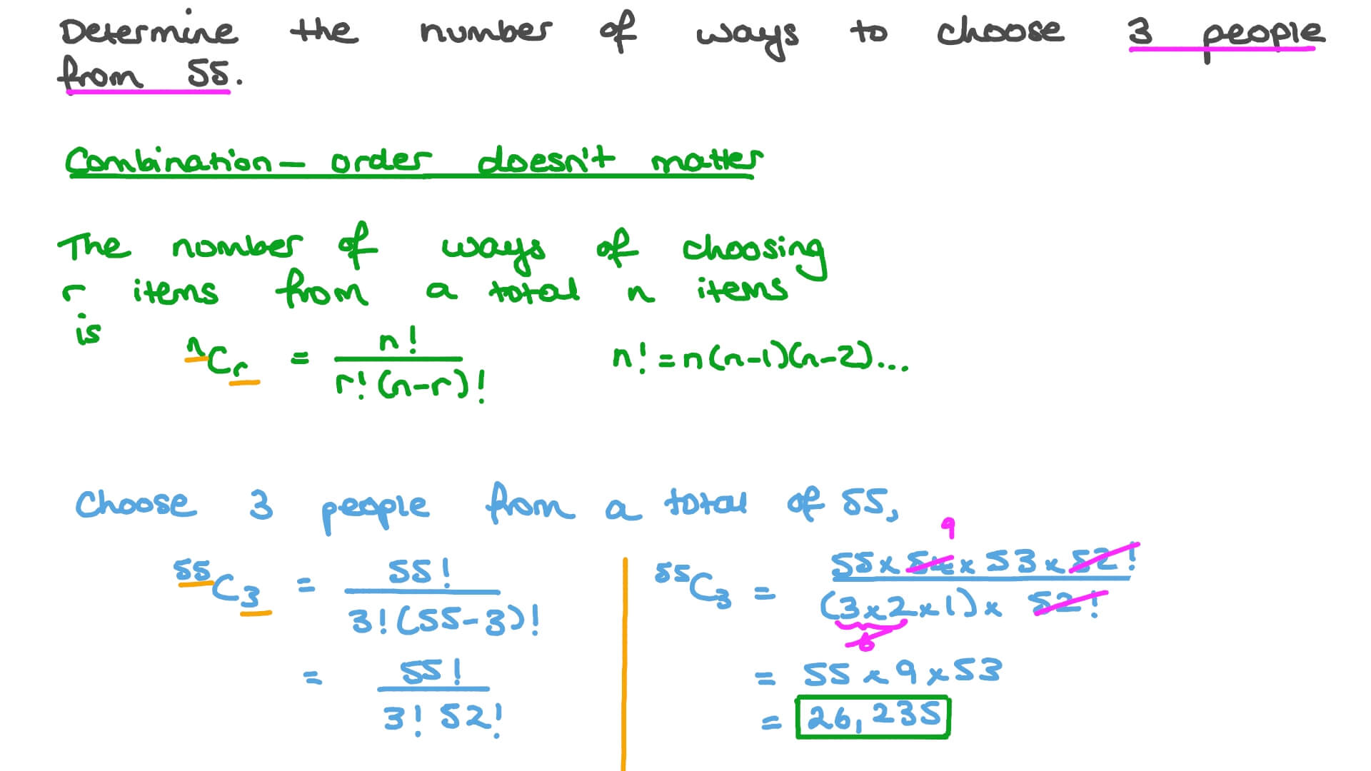 Question Video Finding The Number Of Ways To Choose Out Of Things