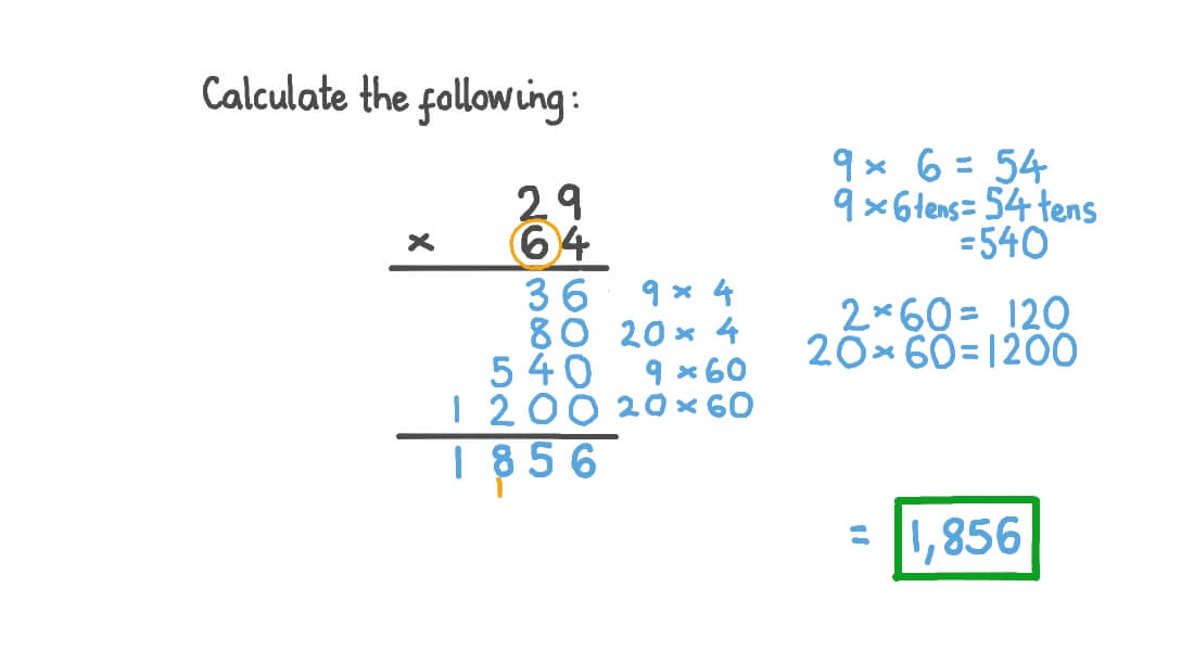 Question Video Multiplying Two Digit Numbers Nagwa