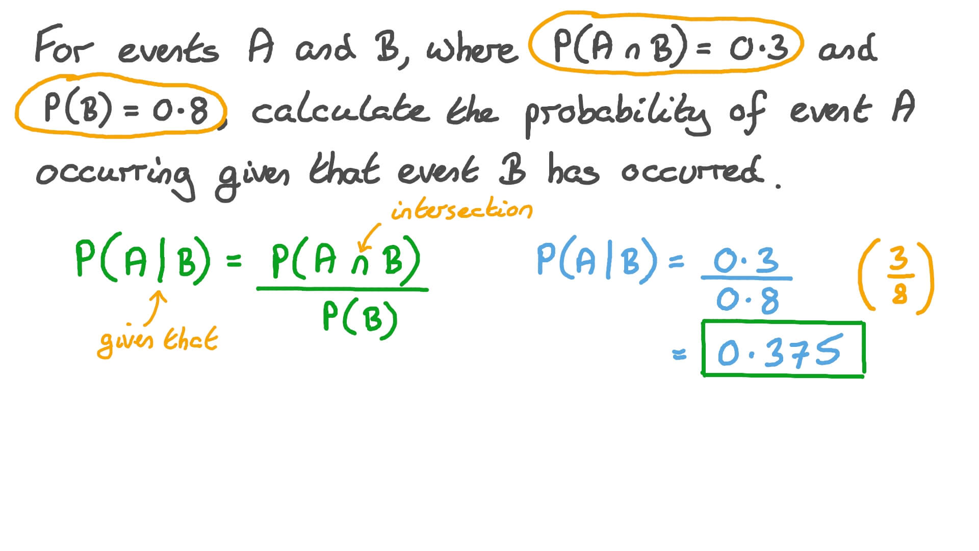 ion Video Calculating Conditional Probability Given The 