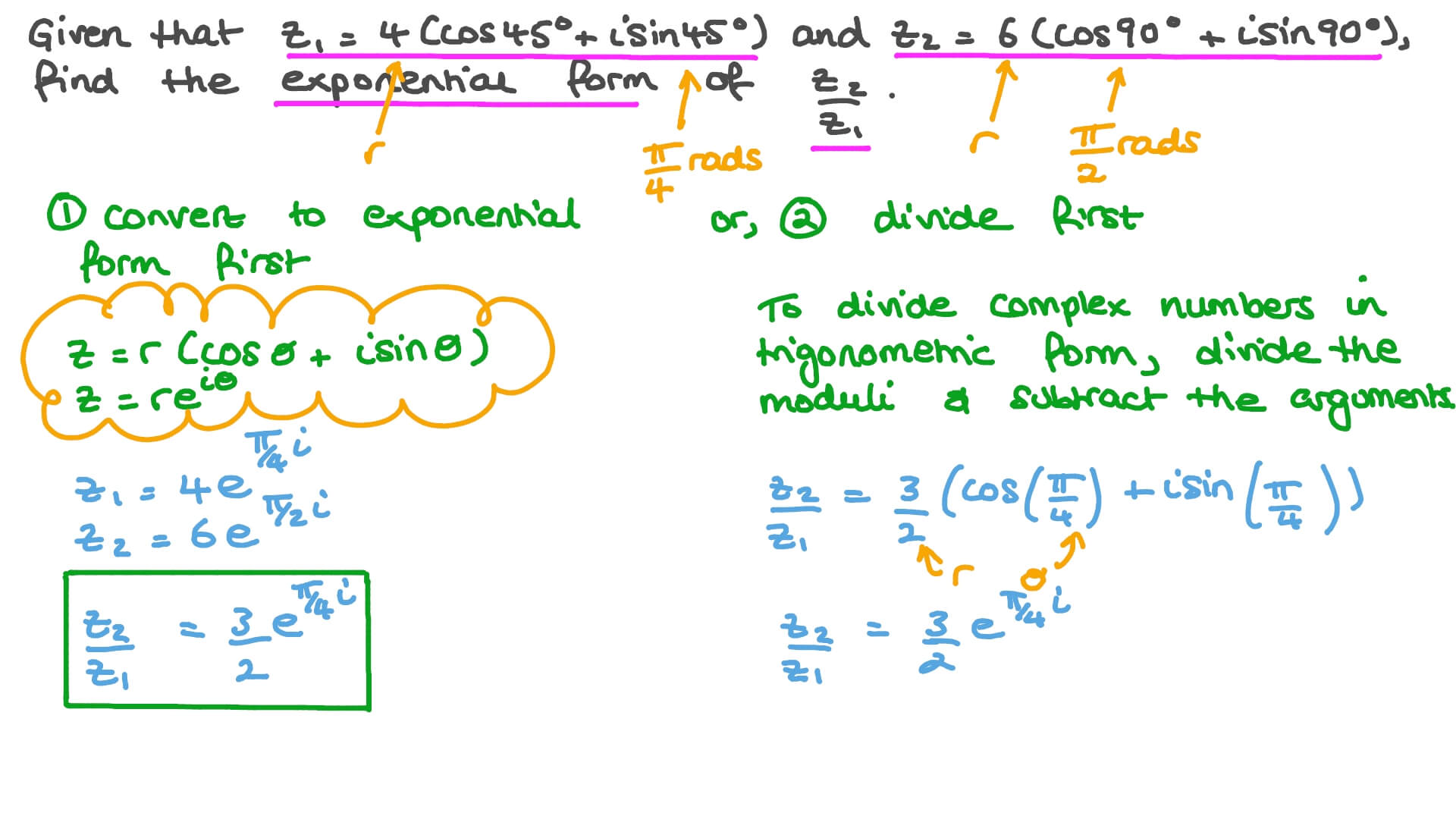 ion Video Dividing Complex Numbers In Polar Form And Expressing 
