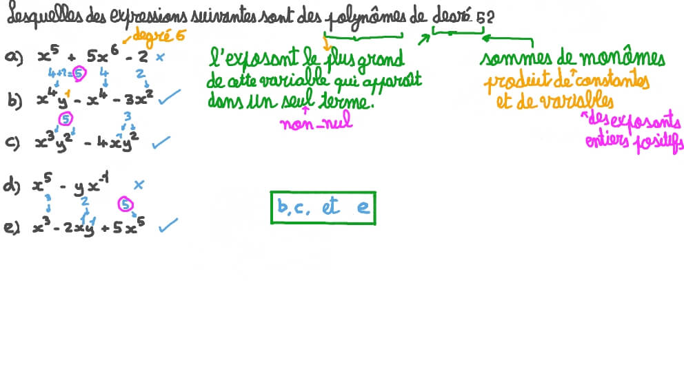 Question Video: Reconnaître des polynômes | Nagwa
