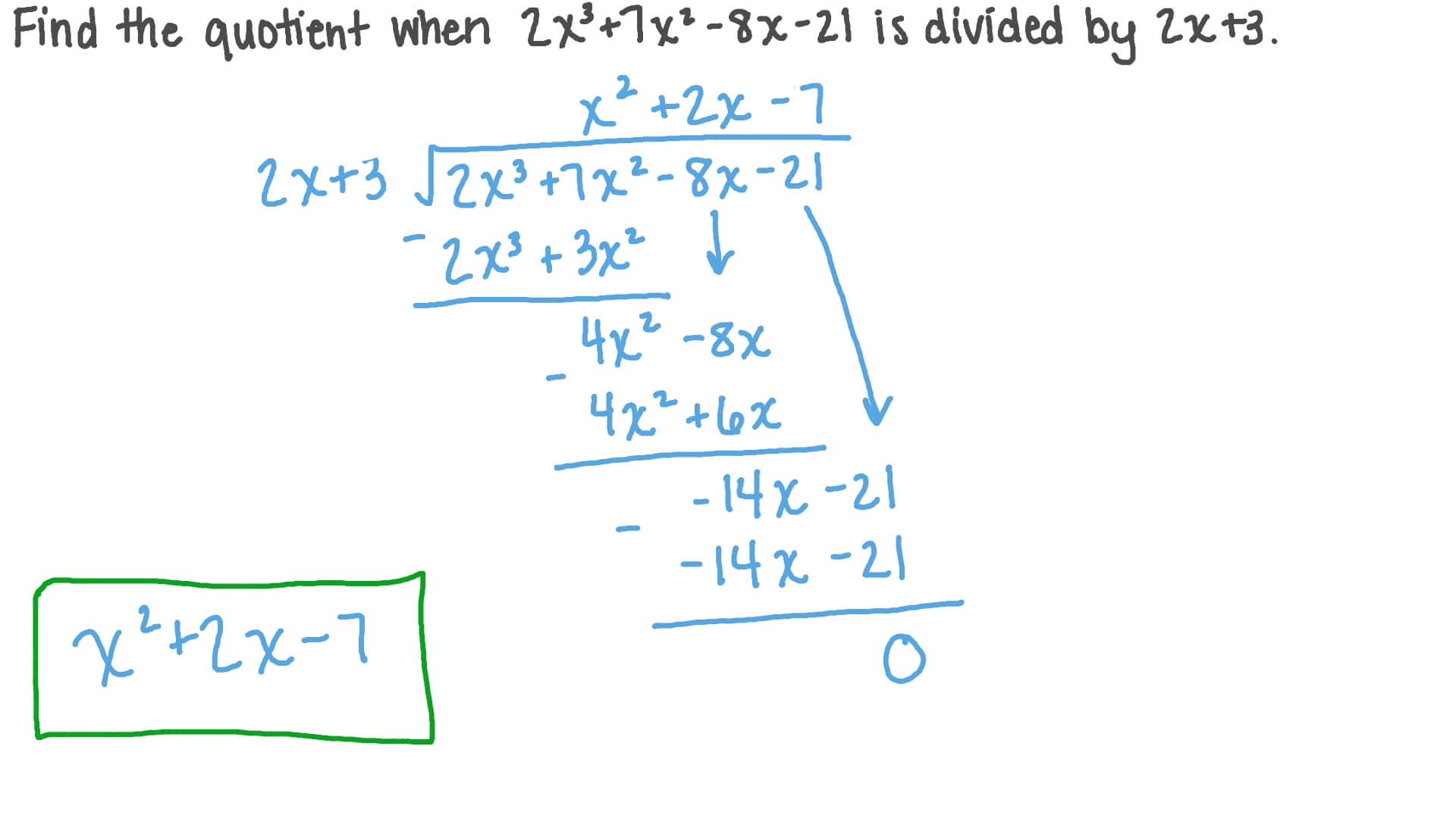 Question Video: Using Polynomial Division to Solve Problems | Nagwa