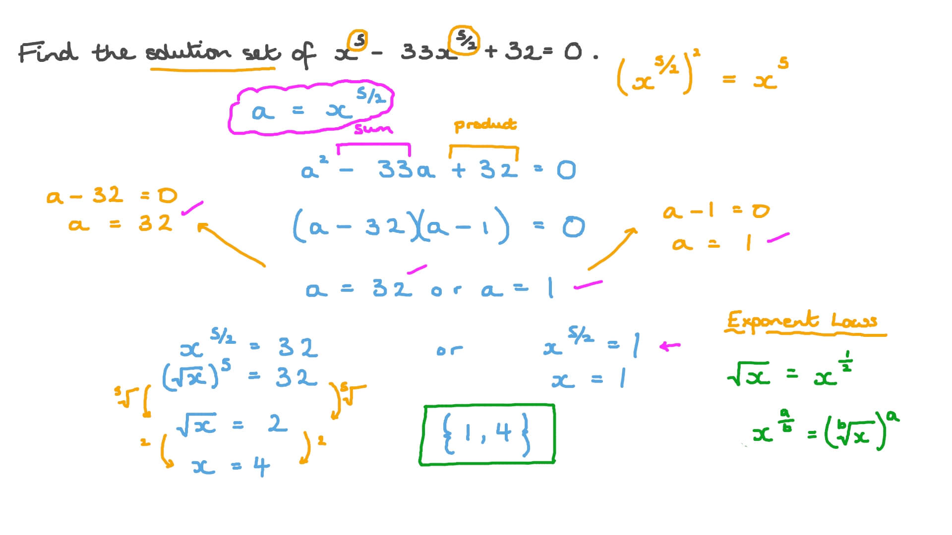 Question Video Solving Quadratic Equations By Factorization Nagwa