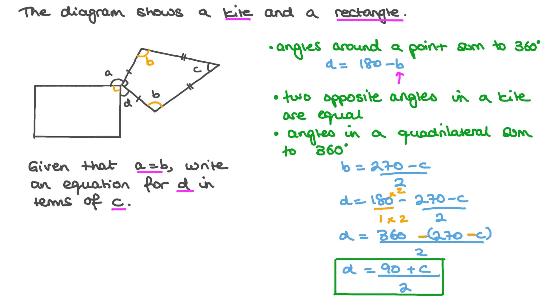 Video: Comparing Unknown Angles Using Angle Rules | Nagwa