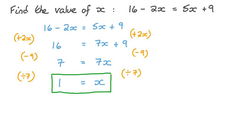 Lesson: Linear Equations with Variables on Both Sides | Nagwa