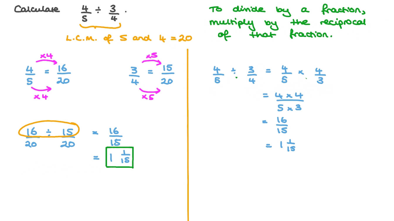 Question Video Dividing Two Fractions Nagwa