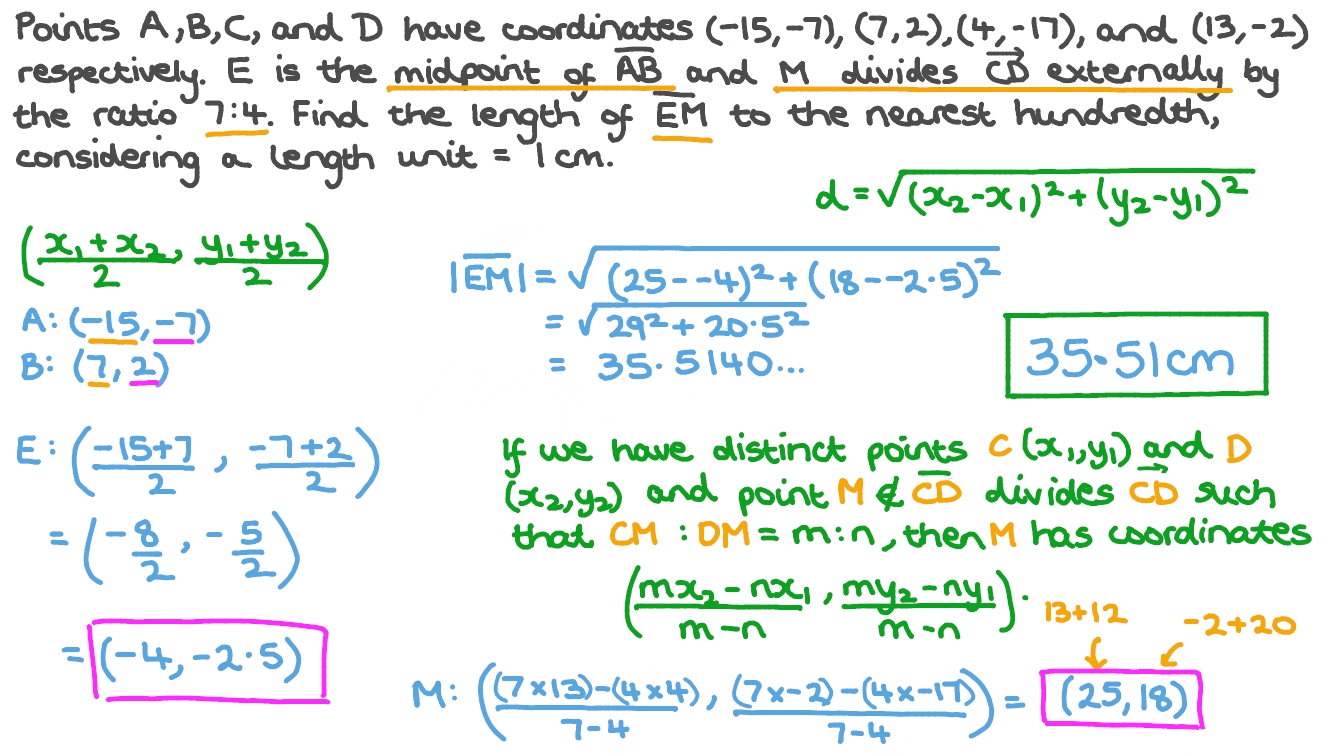ion Video Using The Ratio Of Division Of A Line Segment To Find 