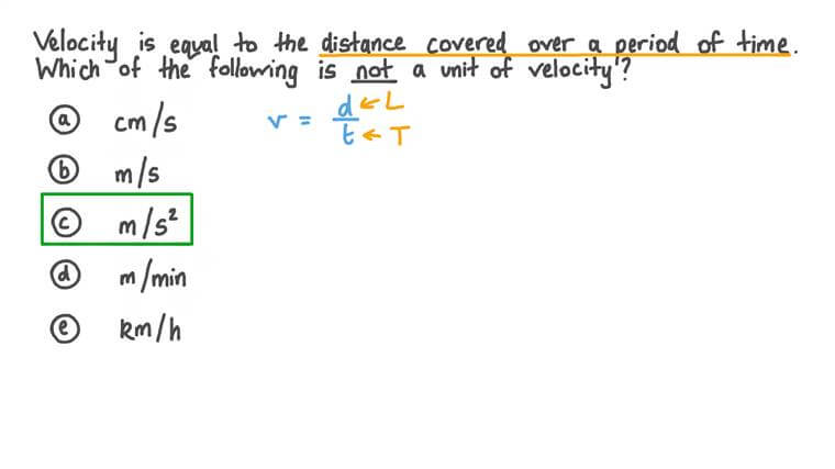 Lesson: Quantities and Units in Mechanics | Nagwa