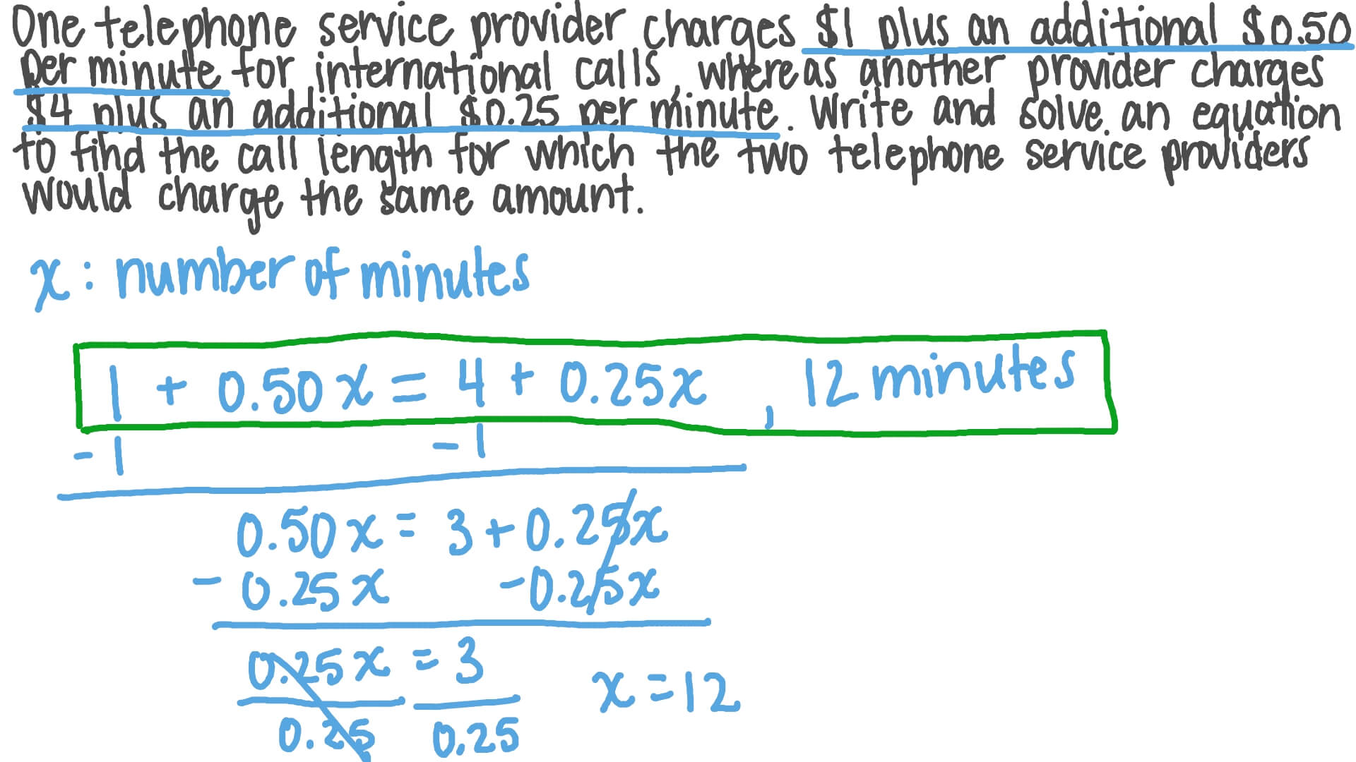 Question Video Writing And Solving One Variable Equations Nagwa