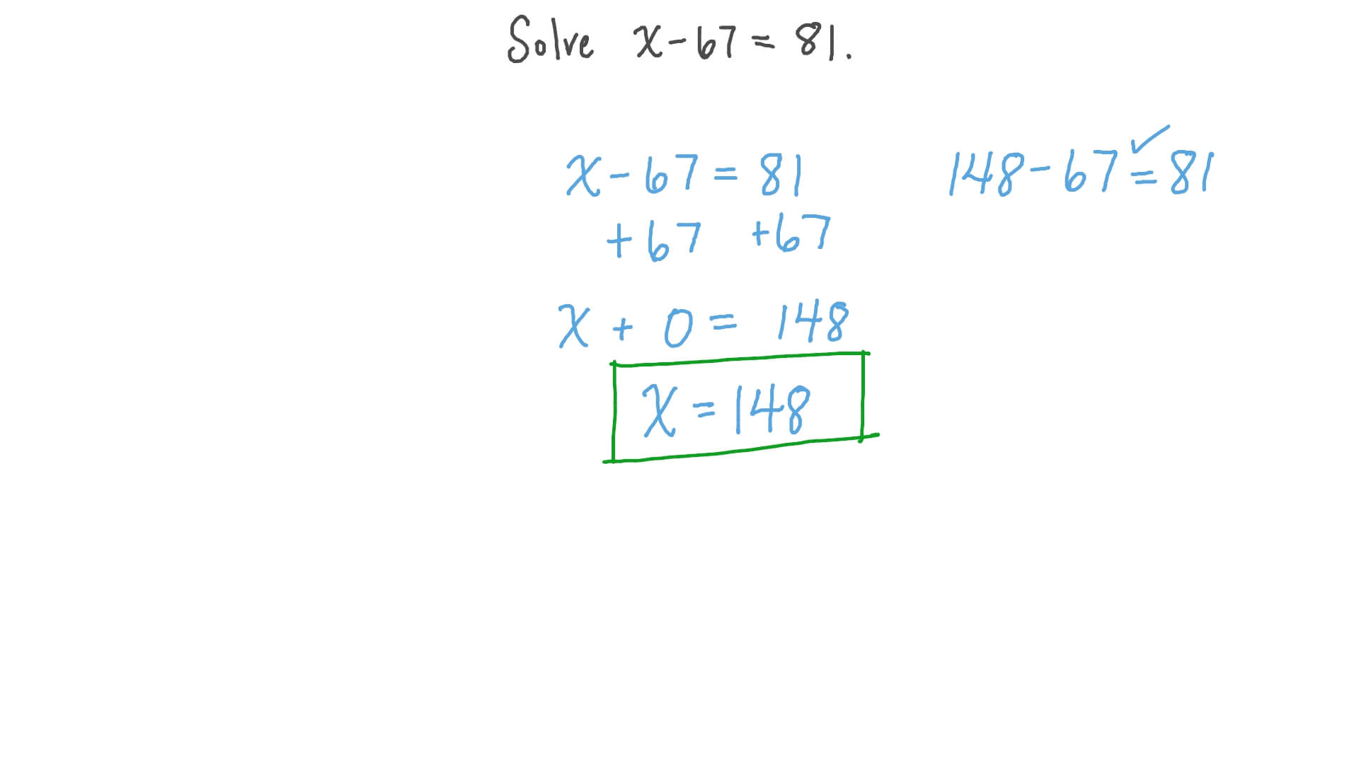 Question Video Solving One Step Linear Equations Nagwa