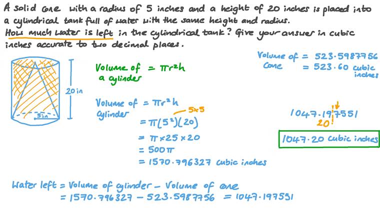 Lesson: Volumes of Composite Solids | Nagwa