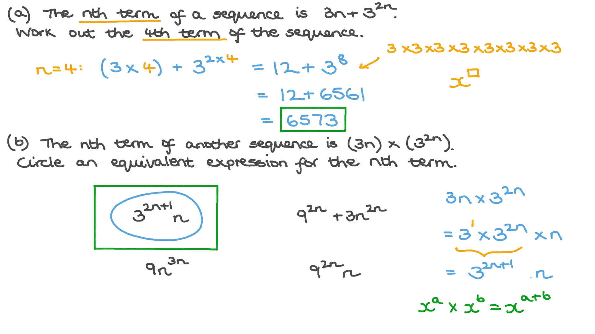 Video: Finding a Specific Term in a Sequence Given the 푛th Term and ...