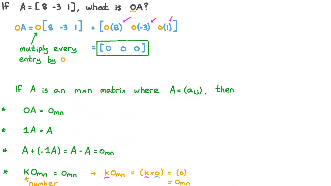 Question Video: Multiplying a Matrix by a Scalar | Nagwa
