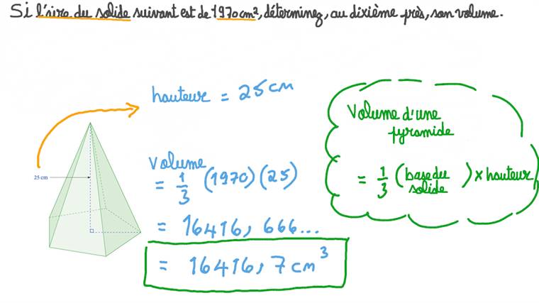 Leçon : Volume d’une pyramide | Nagwa