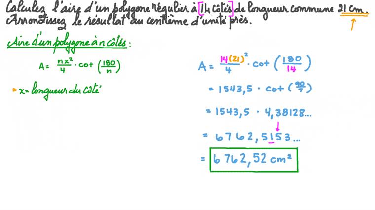 Leçon : Aire d’un polygone régulier | Nagwa