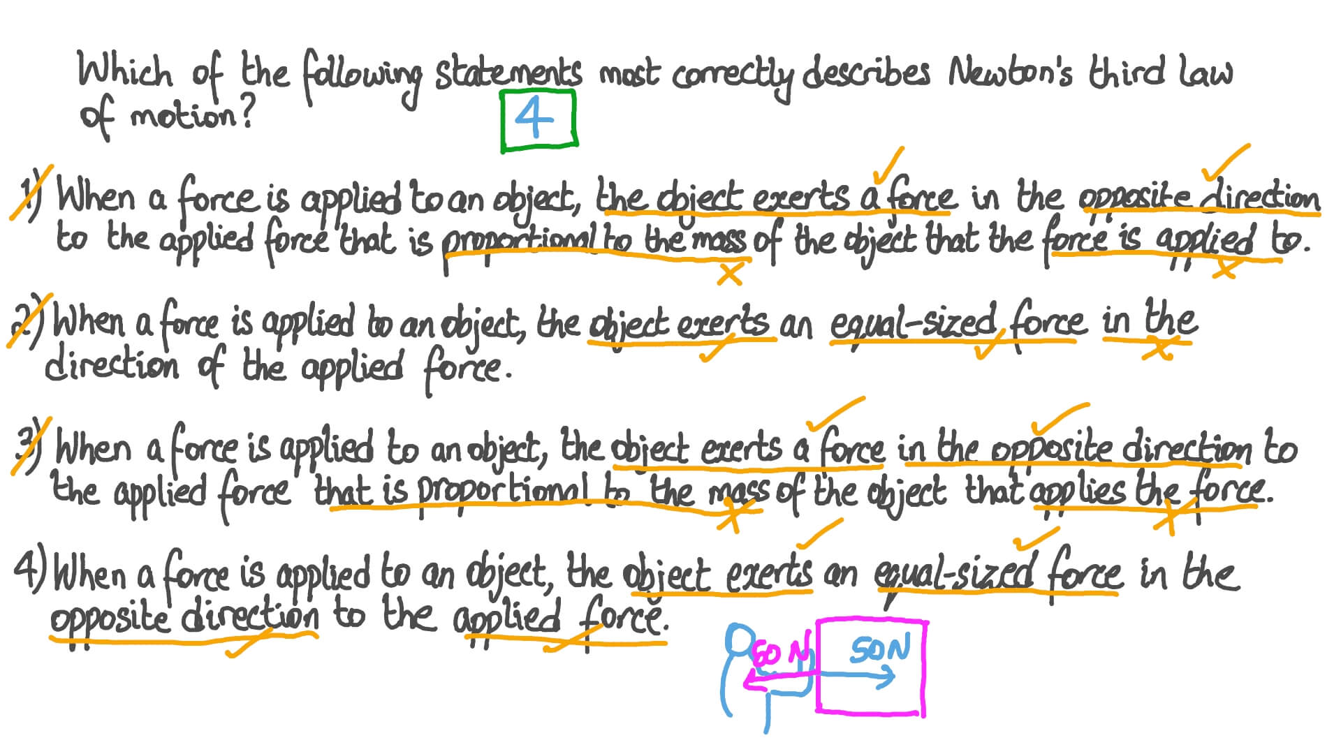 Question Video: Newton’s Third Law of Motion | Nagwa