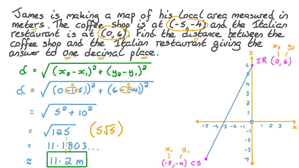 Question Video: Applying the Pythagorean Theorem in a Coordinate System ...
