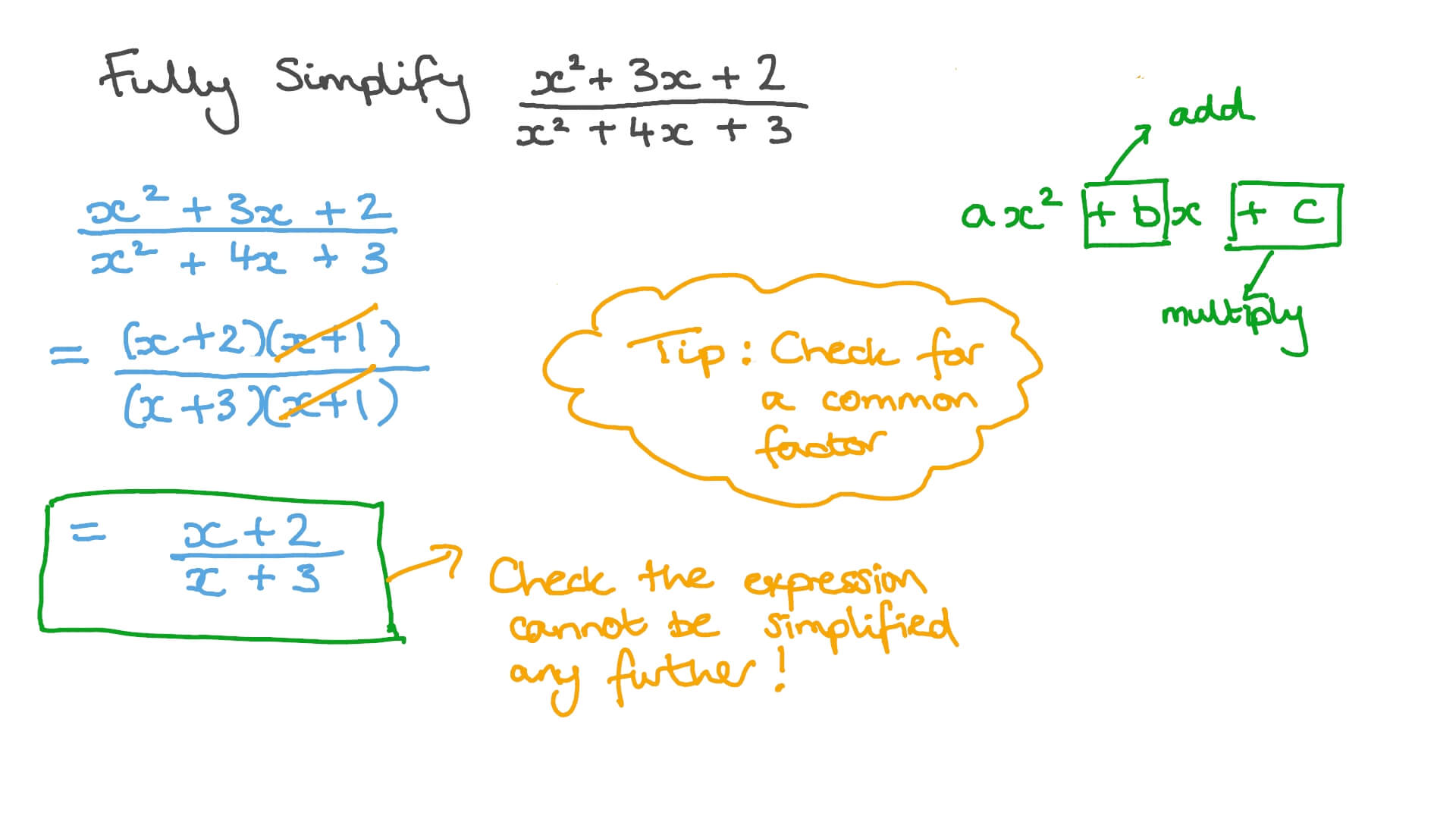 Question Video: Simplifying Rational Expressions | Nagwa