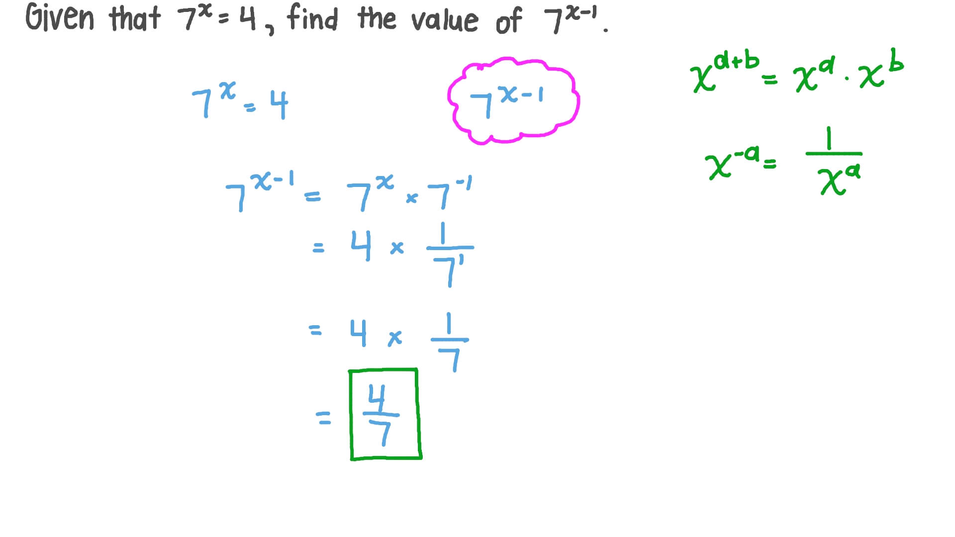 Question Video Evaluating Algebraic Expressions Using Laws Of