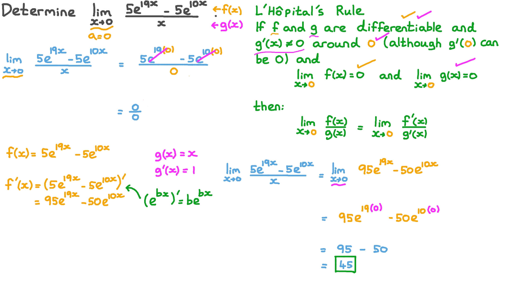Question Video Finding The Value Of A Limit Involving Exponential 