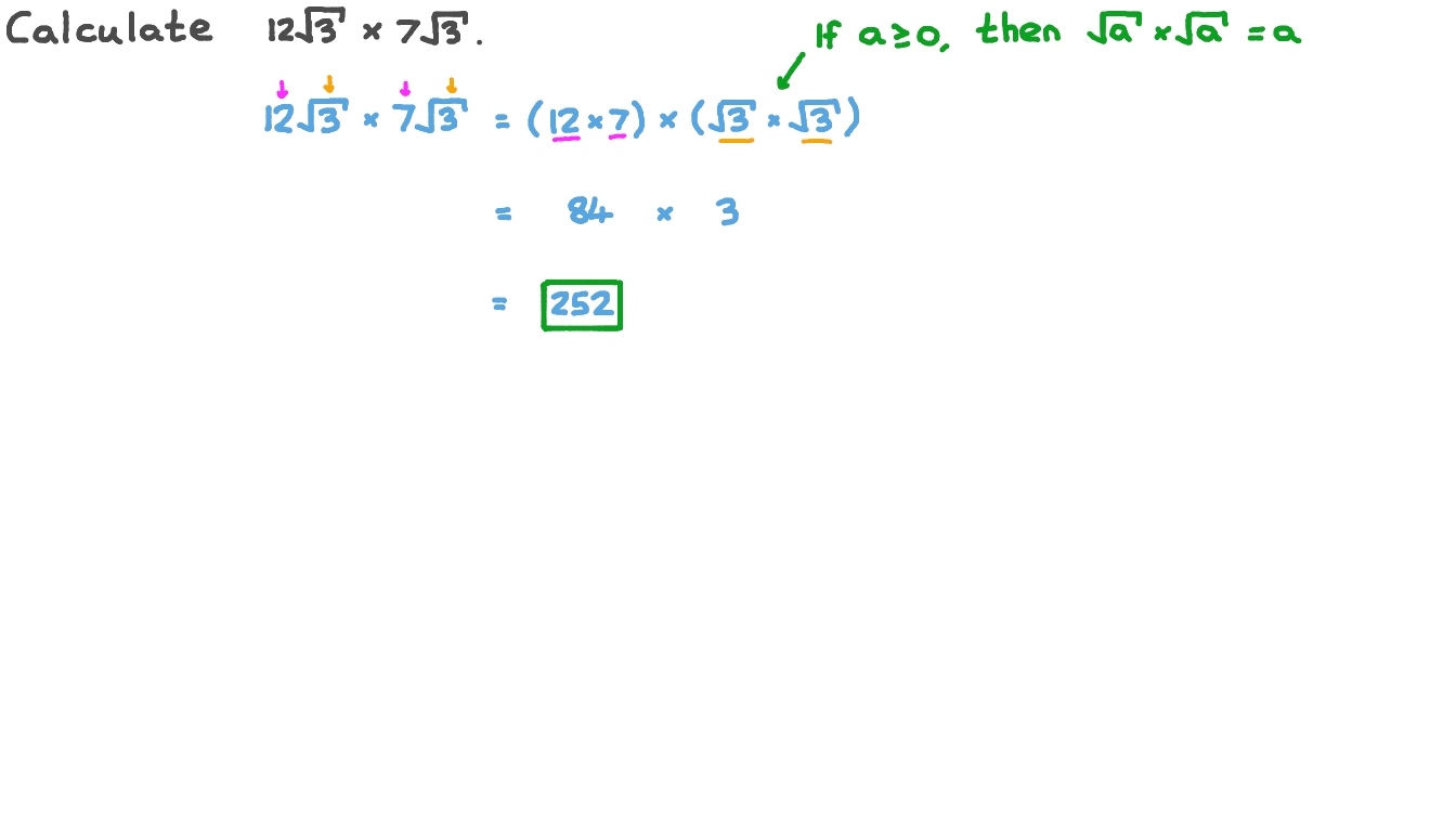 Question Video: Multiplying Two Radical Values | Nagwa