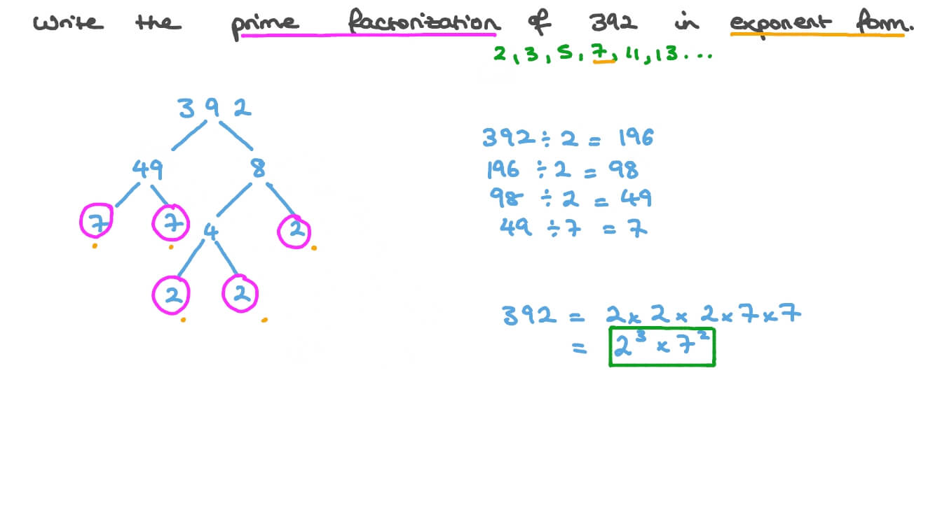 ion Video Finding The Prime Factorization Of A Large Number Nagwa