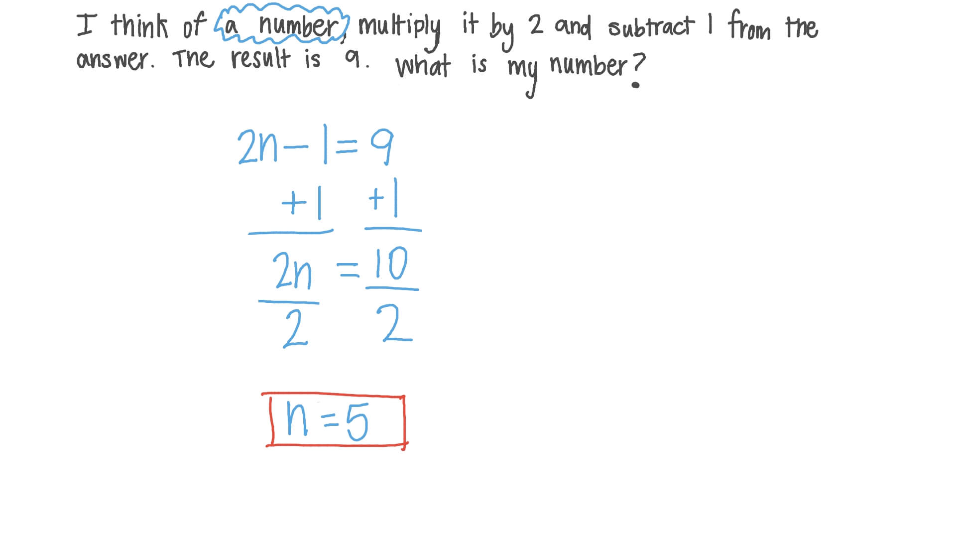 Question Video Solving One Variable Equations Nagwa