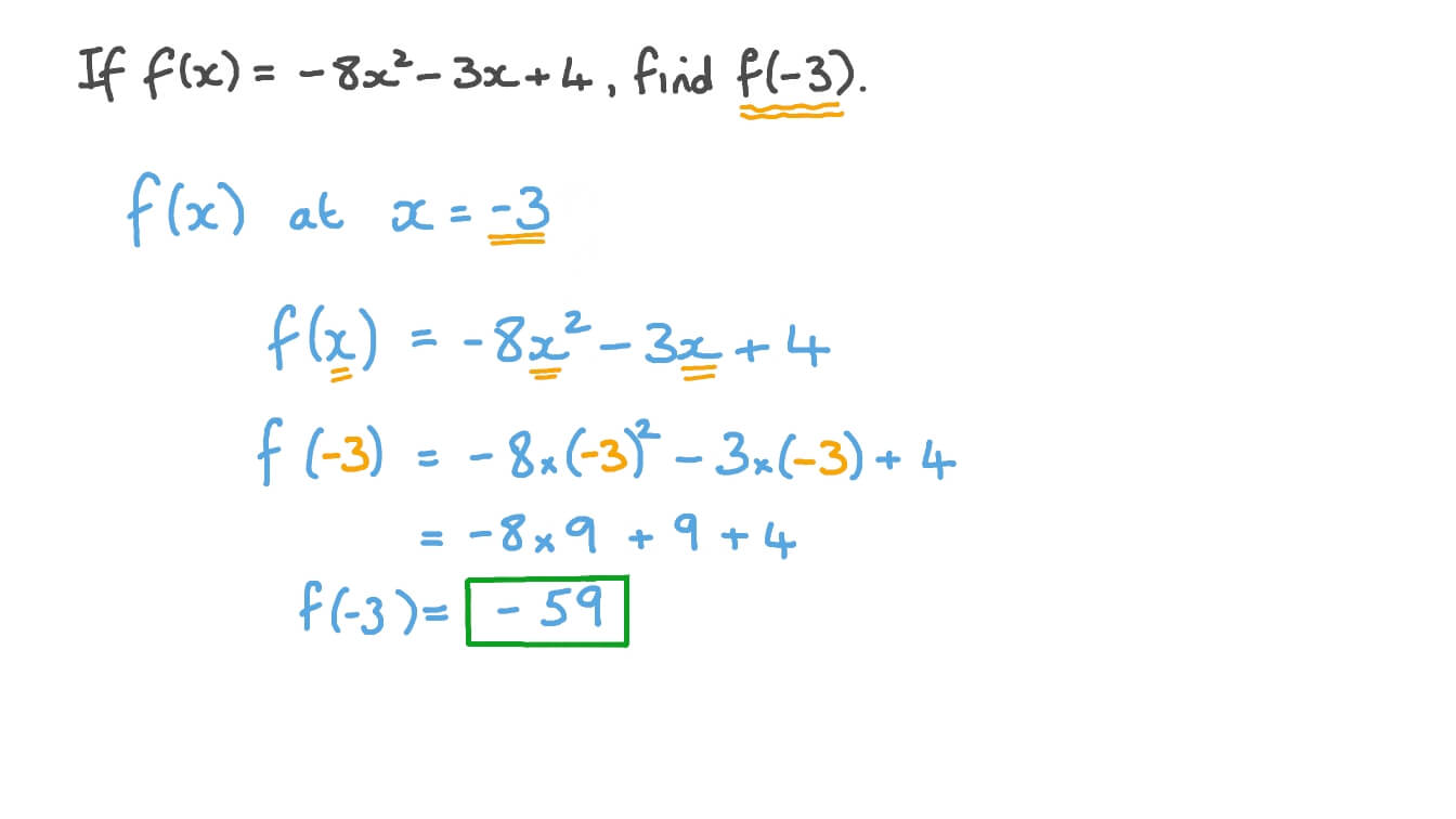 Question Video: Evaluating Quadratic Functions | Nagwa