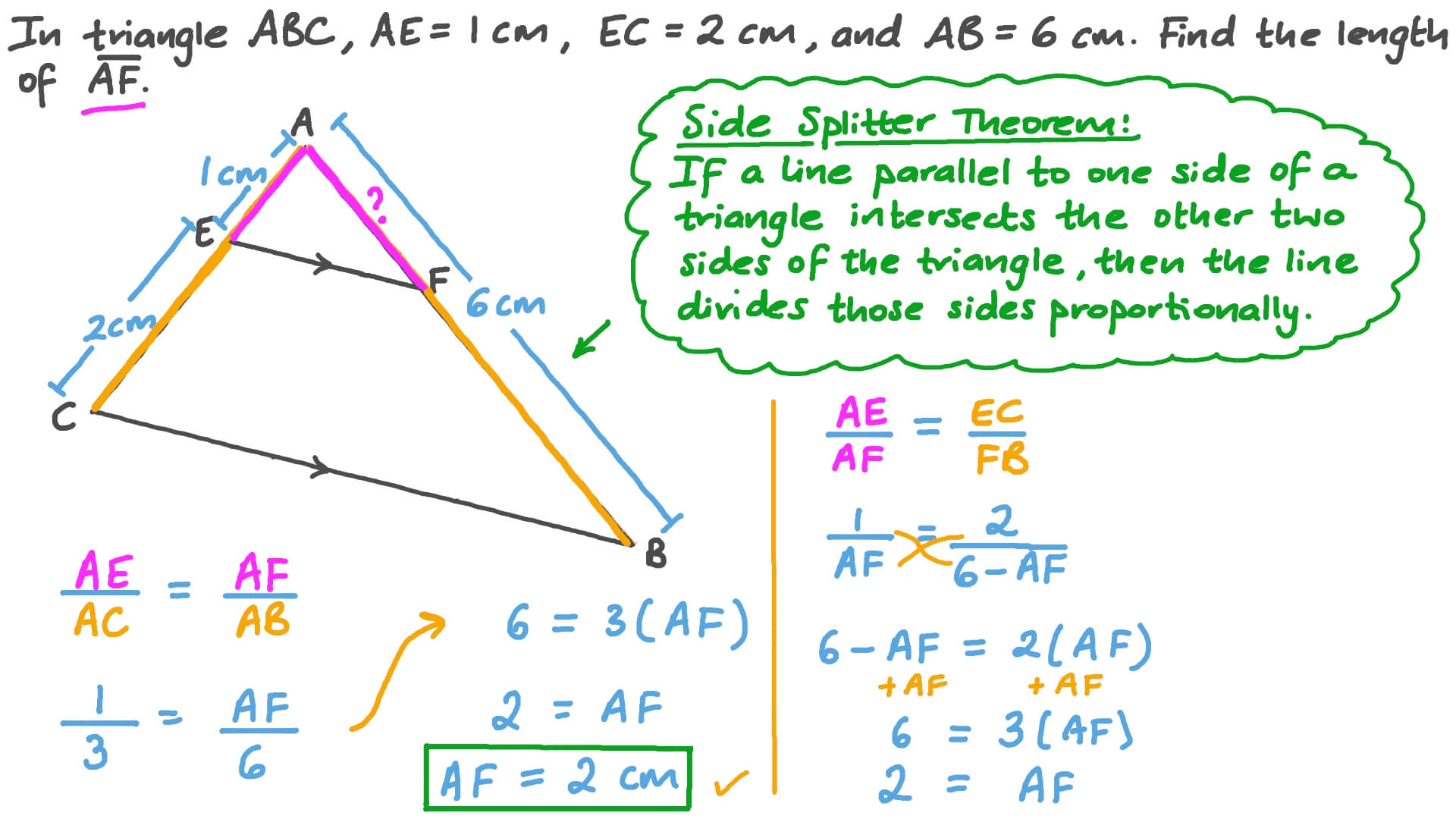 ion Video Finding The Lengths Of Proportional Line Segments 